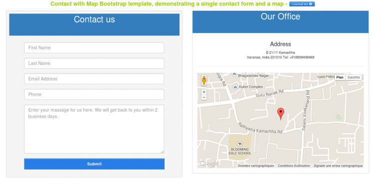 Bootstrap Contact Form Template | SourceCodester